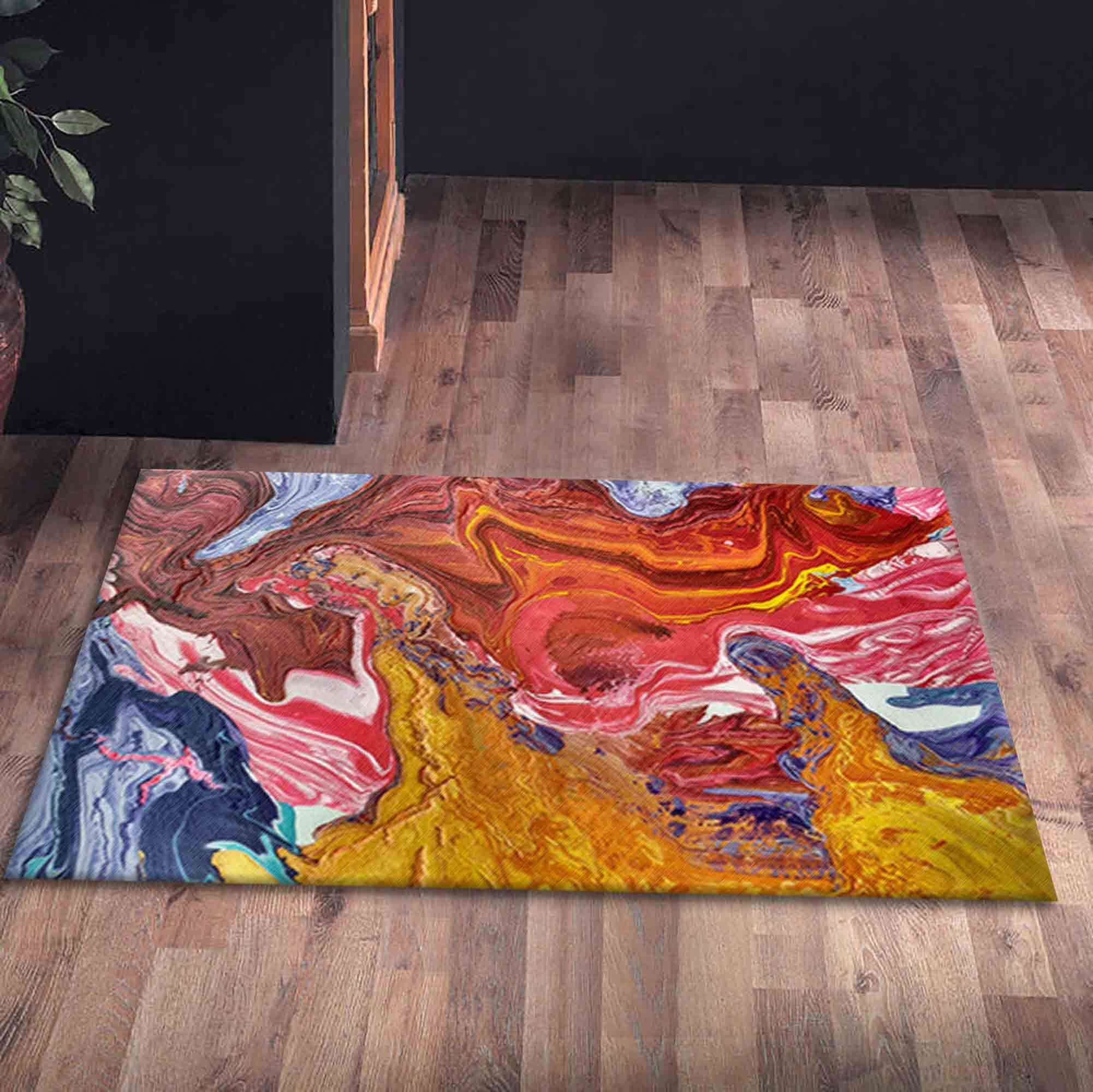 Colorful Abstract Rugs Colorful Modern Rugs Vived Rug - Etsy