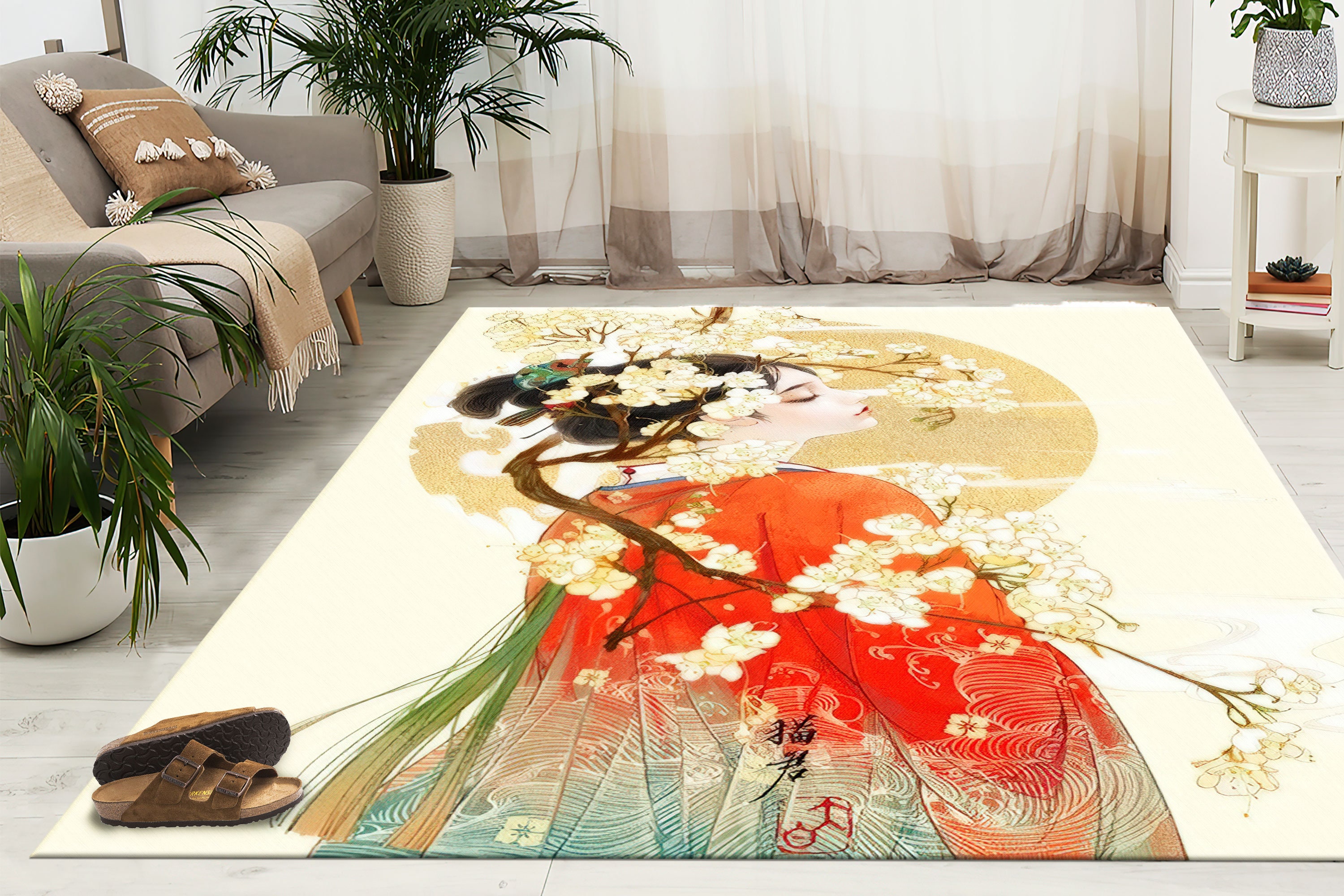 Japanese Geisha Rugs, Japanese Woman Rugs, Japanese Geisha Rug, Modern ...