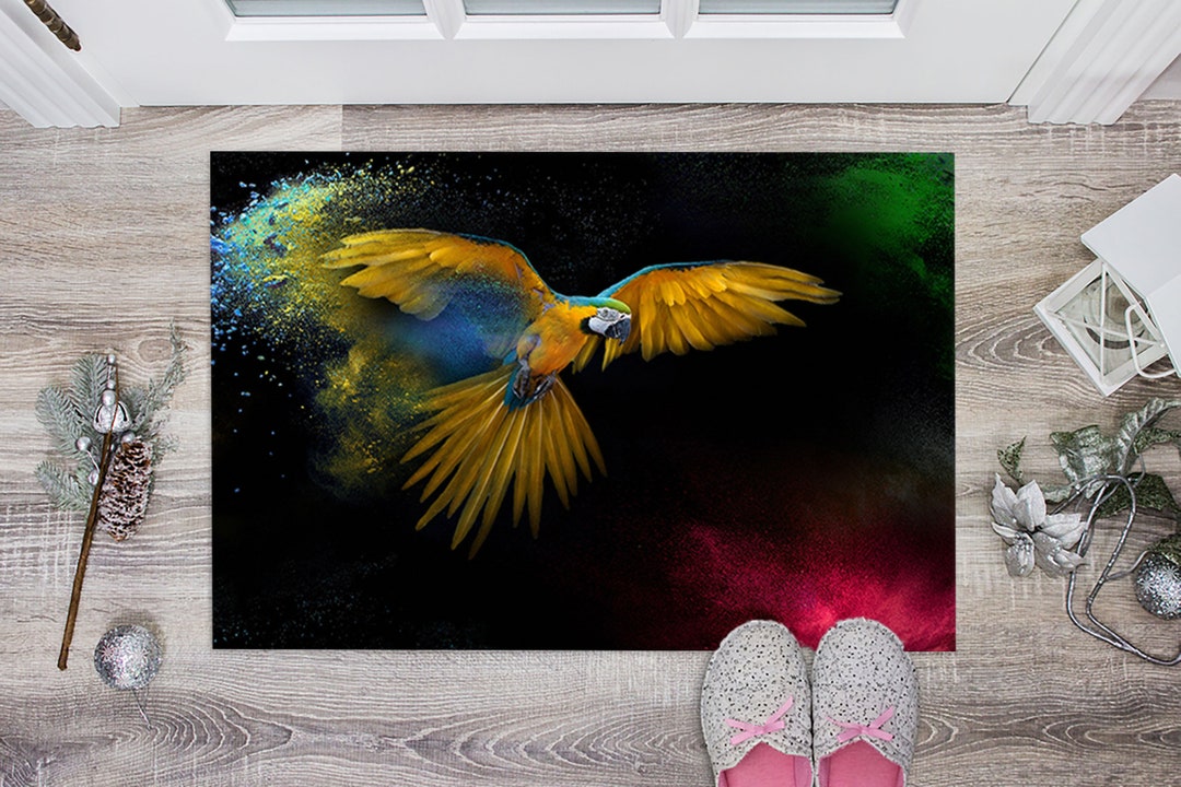 Flying Parrot Rugs, Parrot Rugs, Yellow Parrot Rug, Animal Rugs, Big ...