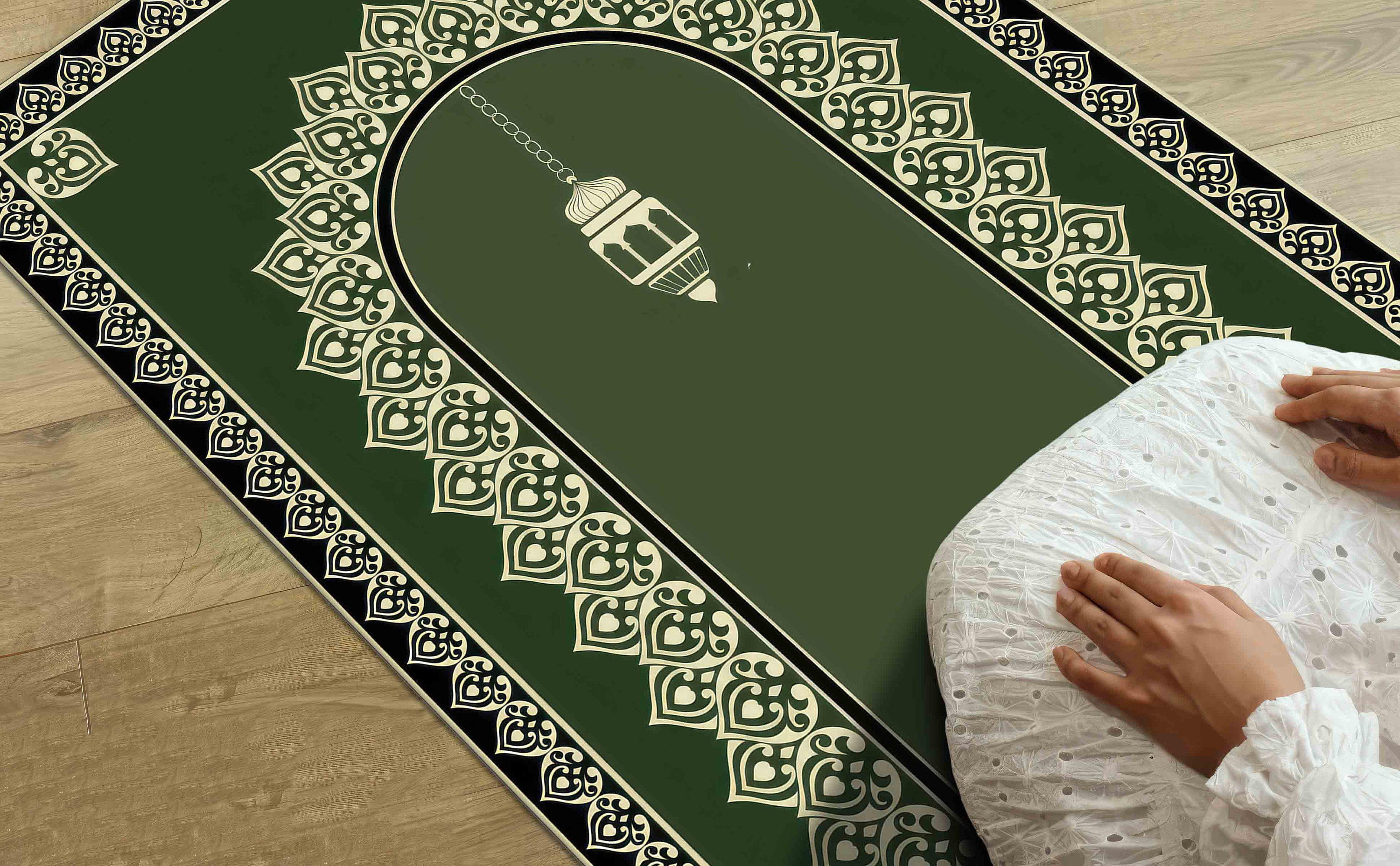 Green Prayer Rug, Worship Rug, Prayer Rug, Modern Rug, Elegant Design ...