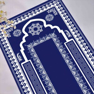 Navy Blue Prayer Rug, Religious Rug, Ramadan Rug, Mosque Accessories ...