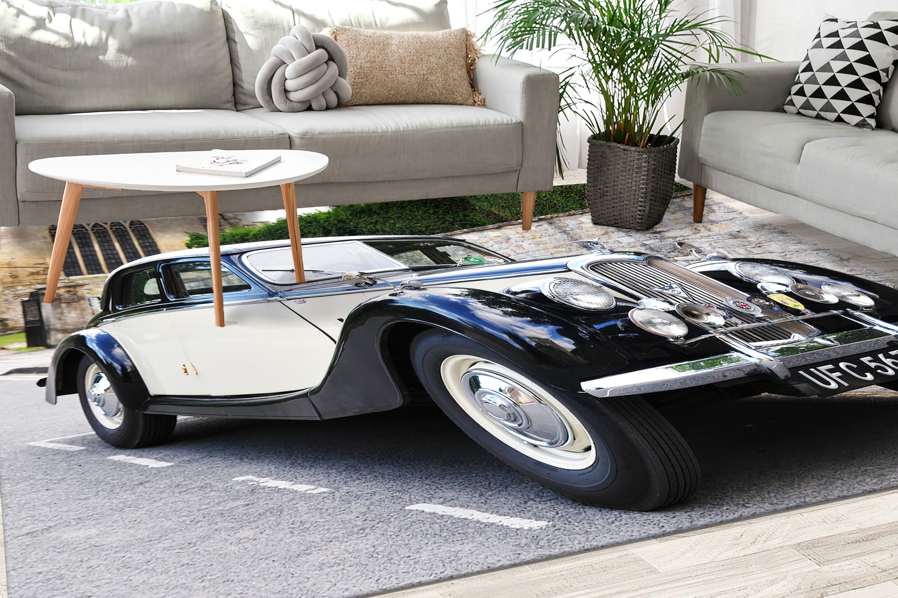 Retro Car Rugs, Old Car Rugs, Vintage Car Rugs, Car Rug, Anti-slip ...