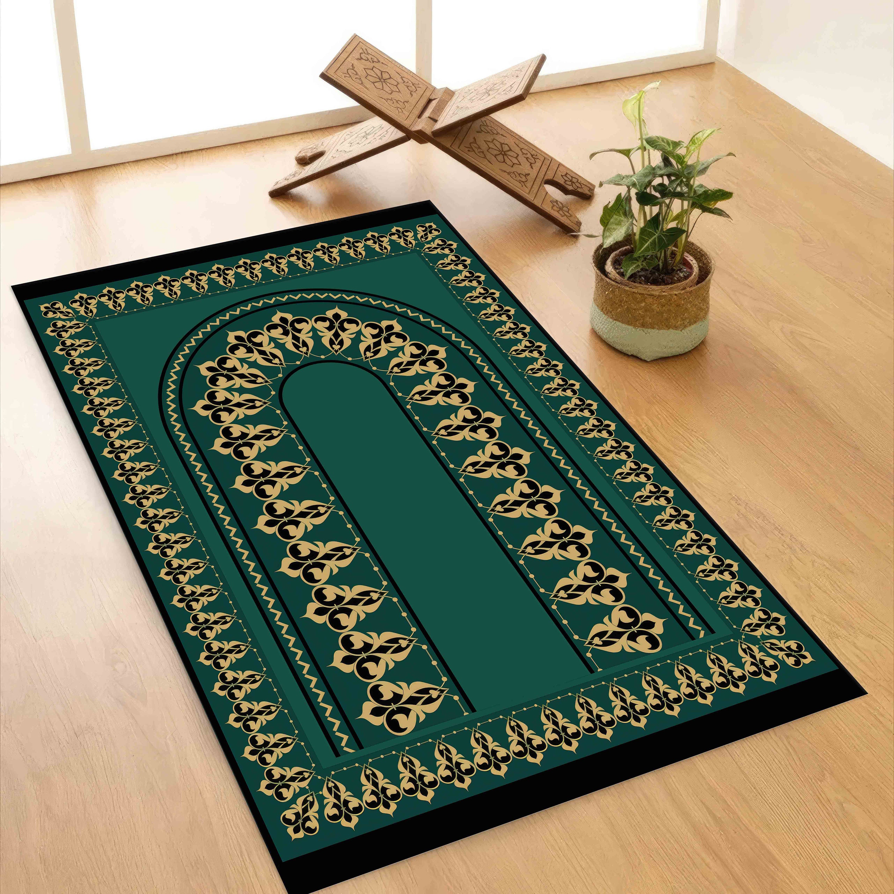Green Prayer Rug, Yellow Prayer Rug, Prayer Rug, Islamic Rug, Religious ...