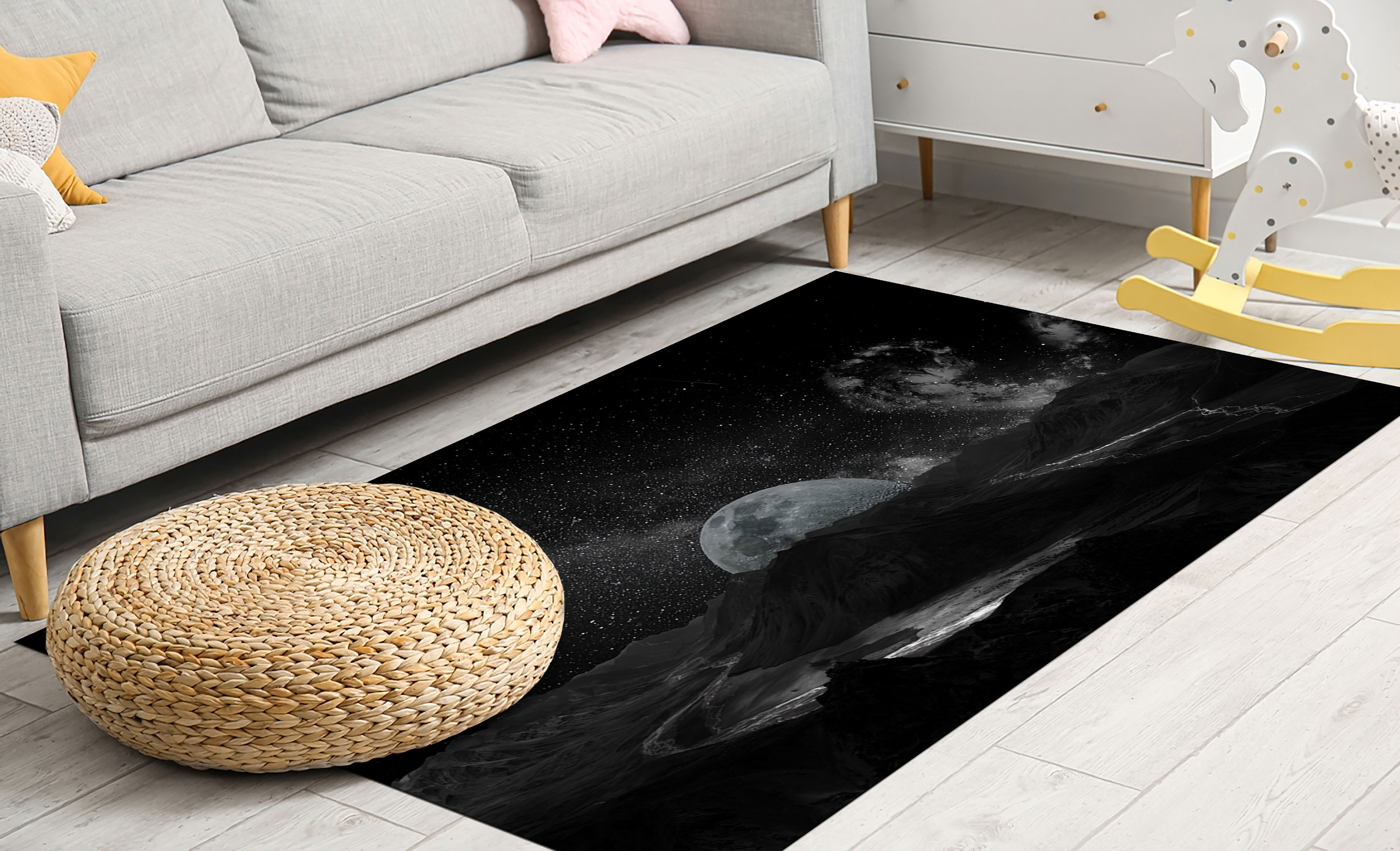 Starry Sky Landscape Rug, Full Moon Rugs, Galaxy Rug, View Rugs ...