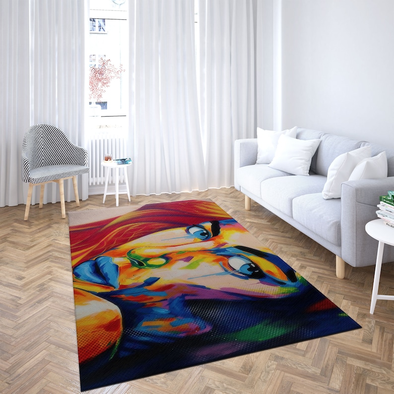 Abstract Woman Painting Rug, Woman Face Rugs, Woman Portrait Rugs ...