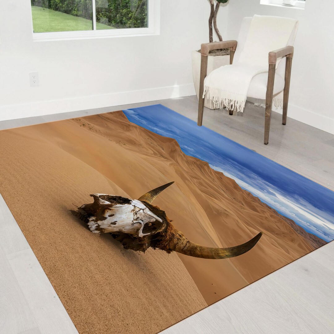 Desert Landscape Rugs, Bison Skull Rugs, Bull Skull Rugs, Abstract Rug ...