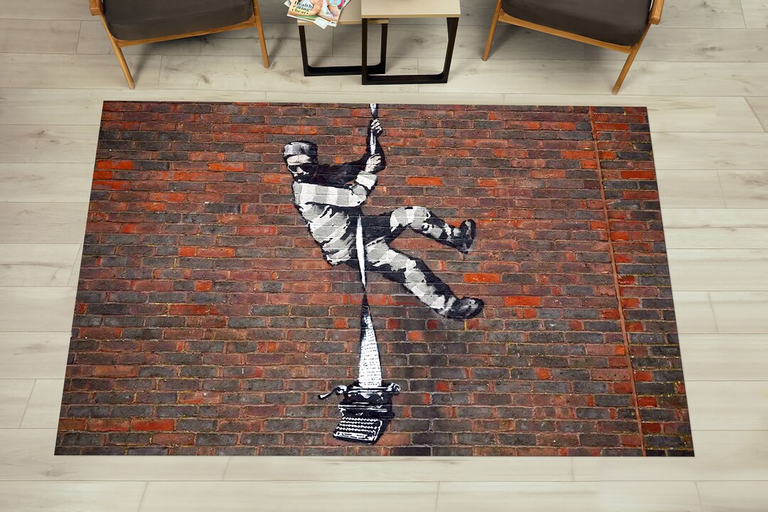 Bansky Reading Prison Rugs, Banksy Graffiti Rugs, Banksy Street Rugs ...