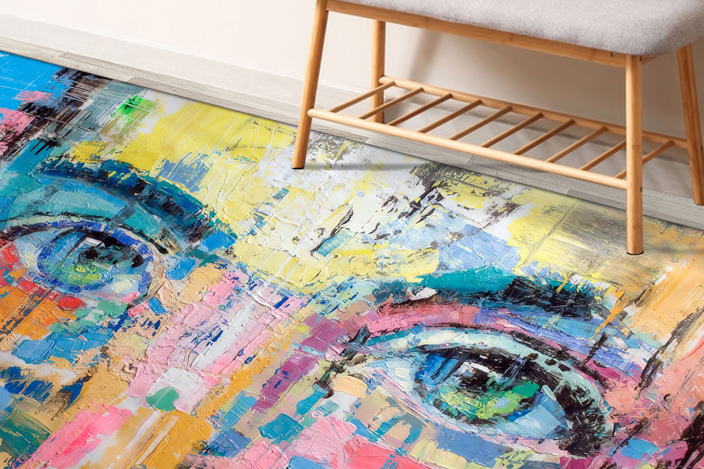 Colorful Man Face Rugs Man Rugs Colorful Abstract Rugs - Etsy