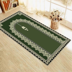 Green Prayer Rug, Worship Rug, Prayer Rug, Modern Rug, Elegant Design ...