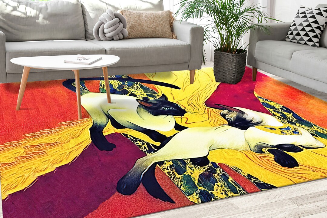 Klimt Cats Rugs, Siamese Cats Rugs, Luxury Rug, Nursery Rug, Decorative ...