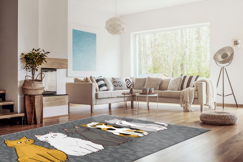 Abstract Cat Rug Cat Rugs Cat Lover Gift Rug Animal Rugs - Etsy