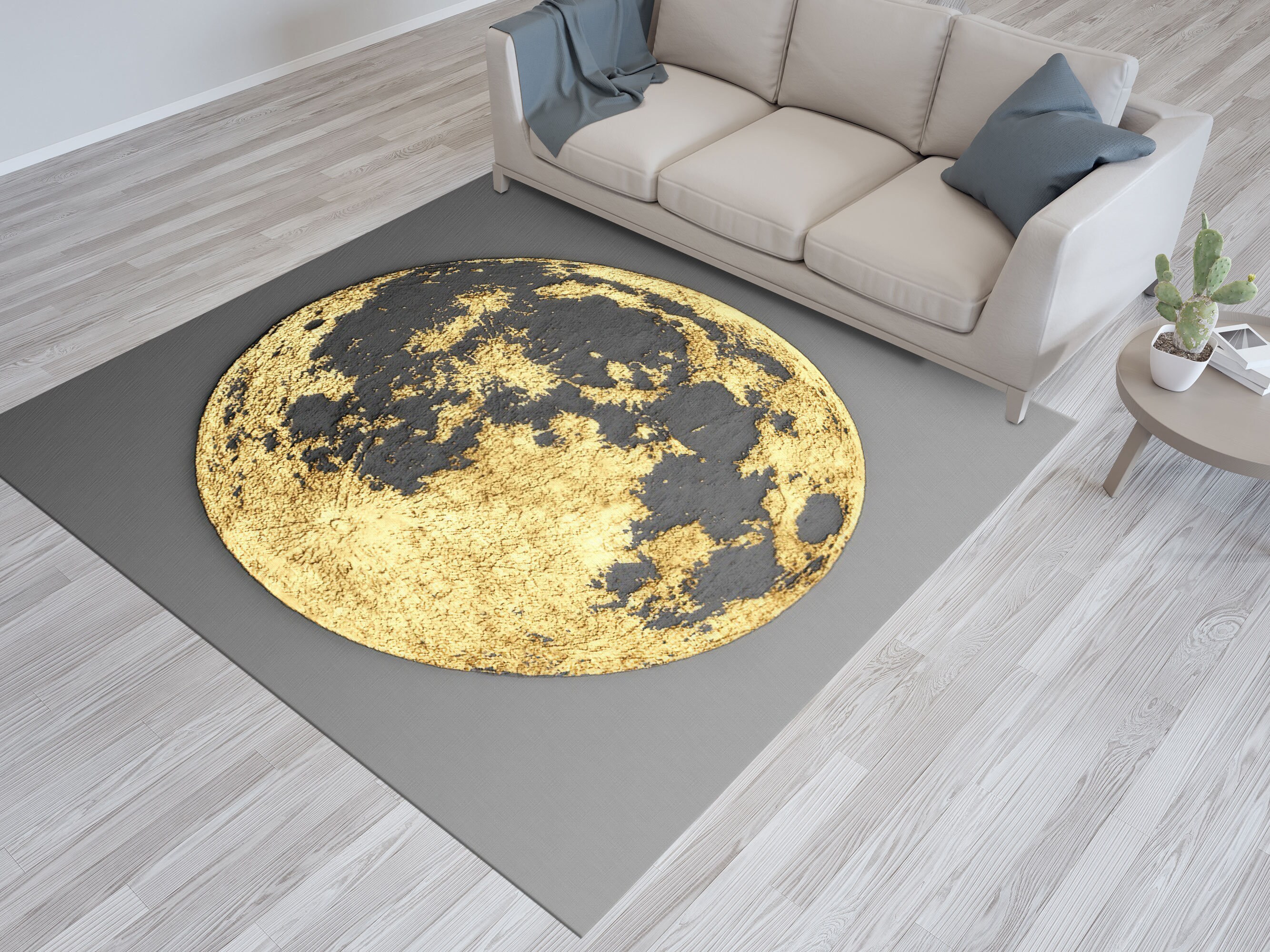 Gold Moon Rugs, Gold Moon Rug, Modern Rugs, View Rugs, Space Rug, Gift ...