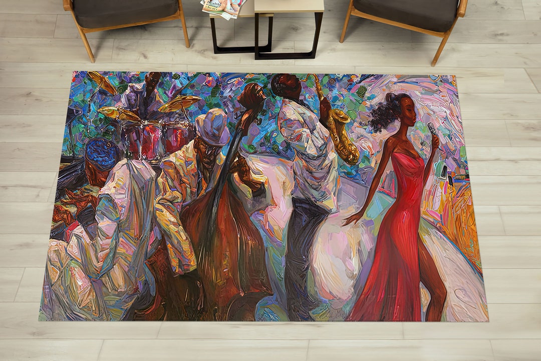 Jazz Singer Rug, African Music Rug, Jazz Rug, Ethnic Rugs, Bedroom Rug ...