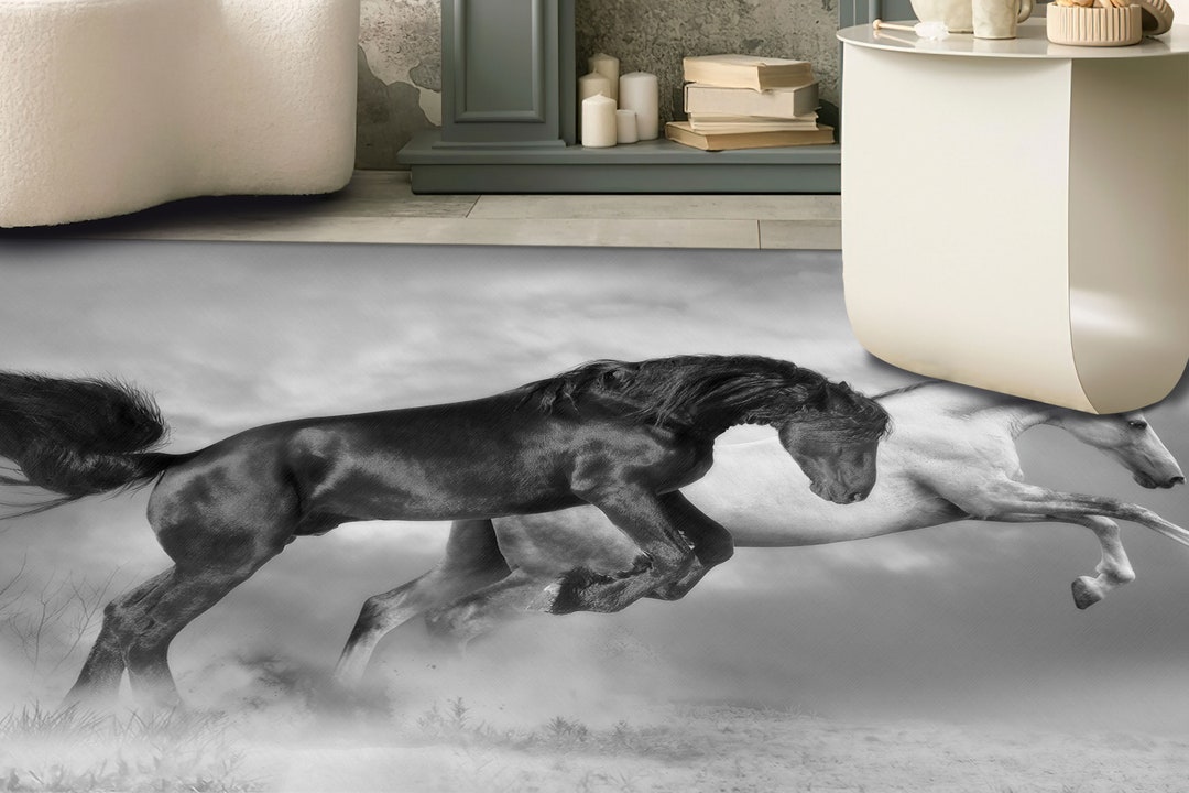 Running Horses Rugs, Modern Rugs, Running Horses Rug, Animal Rug ...