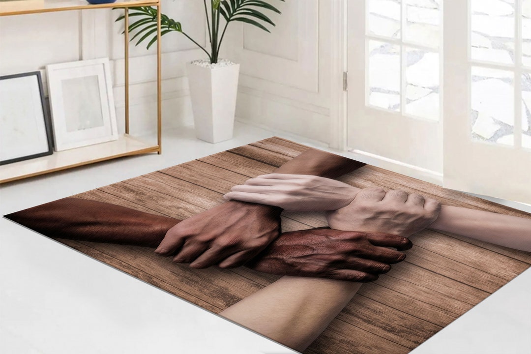 Teamwork Helping Hands Rugs, Hands Photo Rug, Teamwork Rugs ...