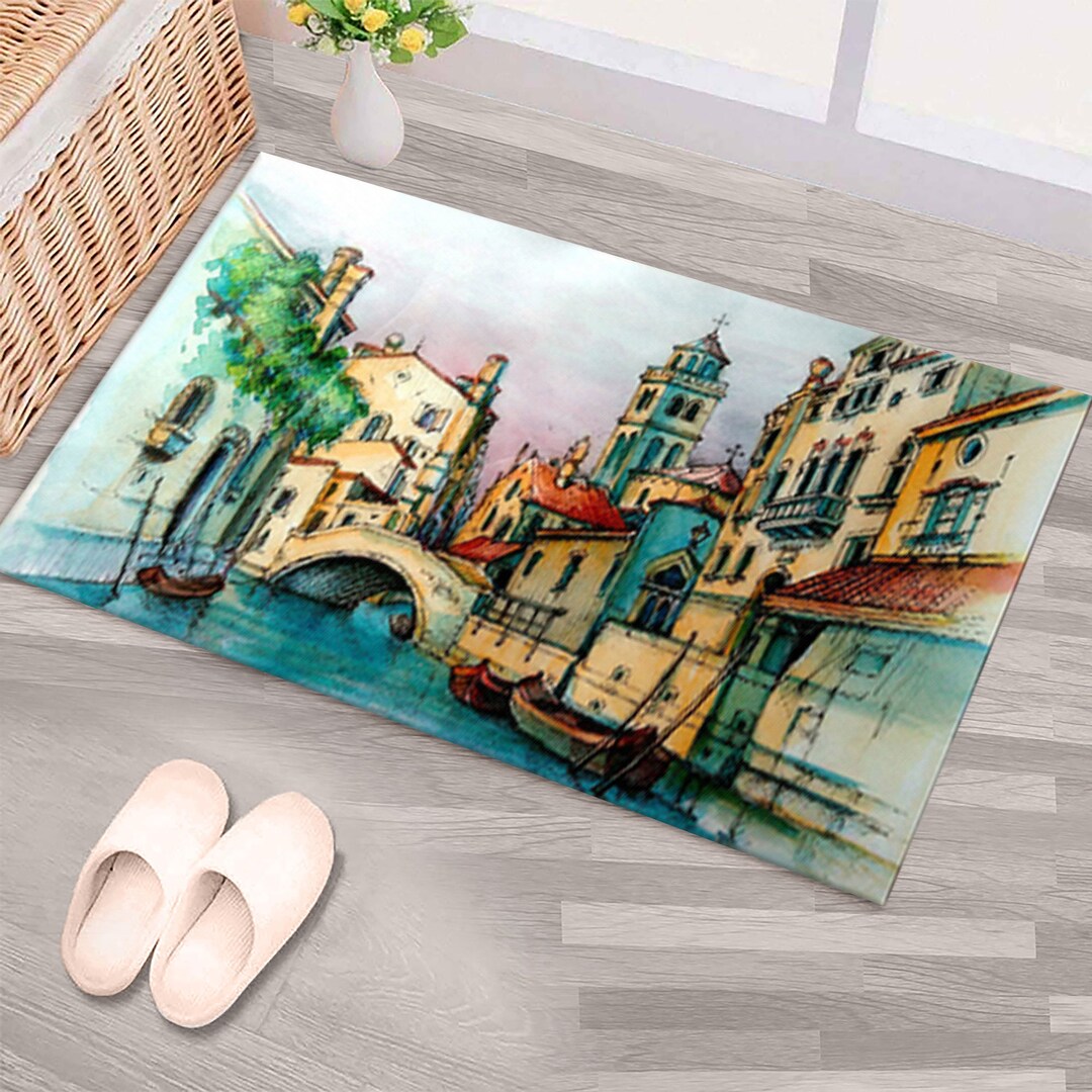 Abstract Italy Landscape Rugs, Modern Rugs, Old Venice Rugs, Landscape ...