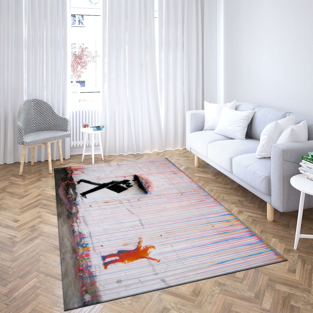 Banksy Umbrealla Rugs, Color Rain Rugs, Under the Rain Rug, Banksy Rug ...