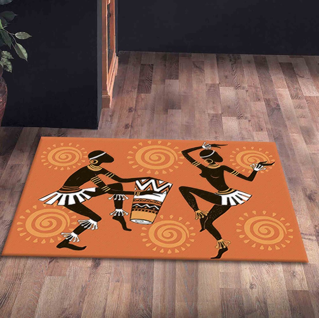 African Woman Rug, African Dancing Rugs, African Dancers Rugs, Abstract ...
