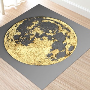 Gold Moon Rugs, Gold Moon Rug, Modern Rugs, View Rugs, Space Rug, Gift ...