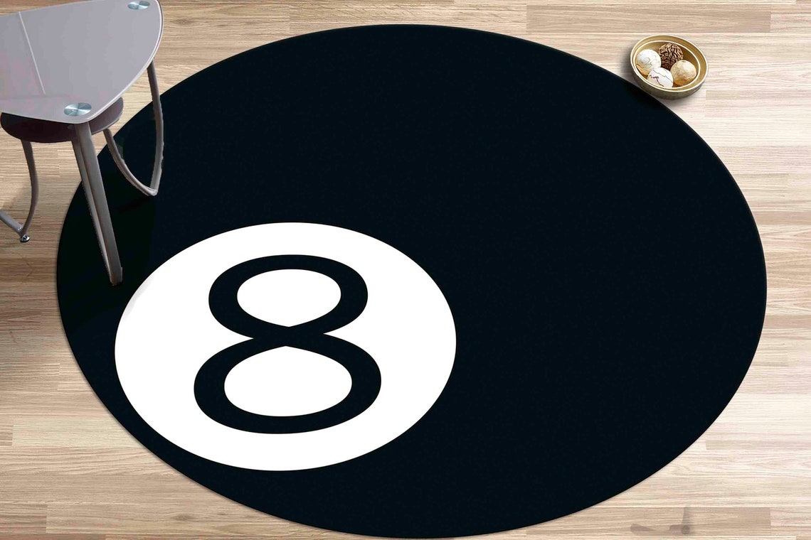 8 Ball Rugs Round Rug Black Rugs Modern Rugs Gift for Her - Etsy