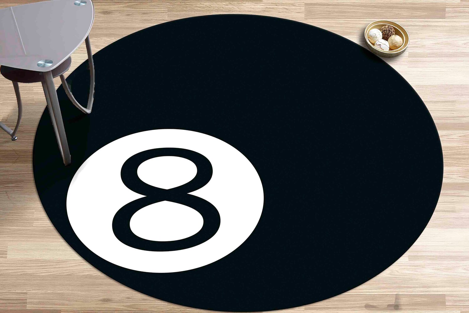 8 Ball Rugs Round Rug Black Rugs Modern Rugs Gift for Her - Etsy