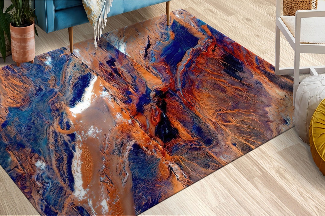 Abstract Marble, Navy Blue Rug, Brown Rugs, Modern Rugs, Marbling ...
