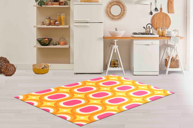 Retro Rug, 70s Rug, Psychedelic Rug, Modern Rugs, Nursery Rug, Wall ...