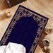 Navy Blue Prayer Rug, Gold Prayer Rug, Spiritual Rug, Personalized Rug ...