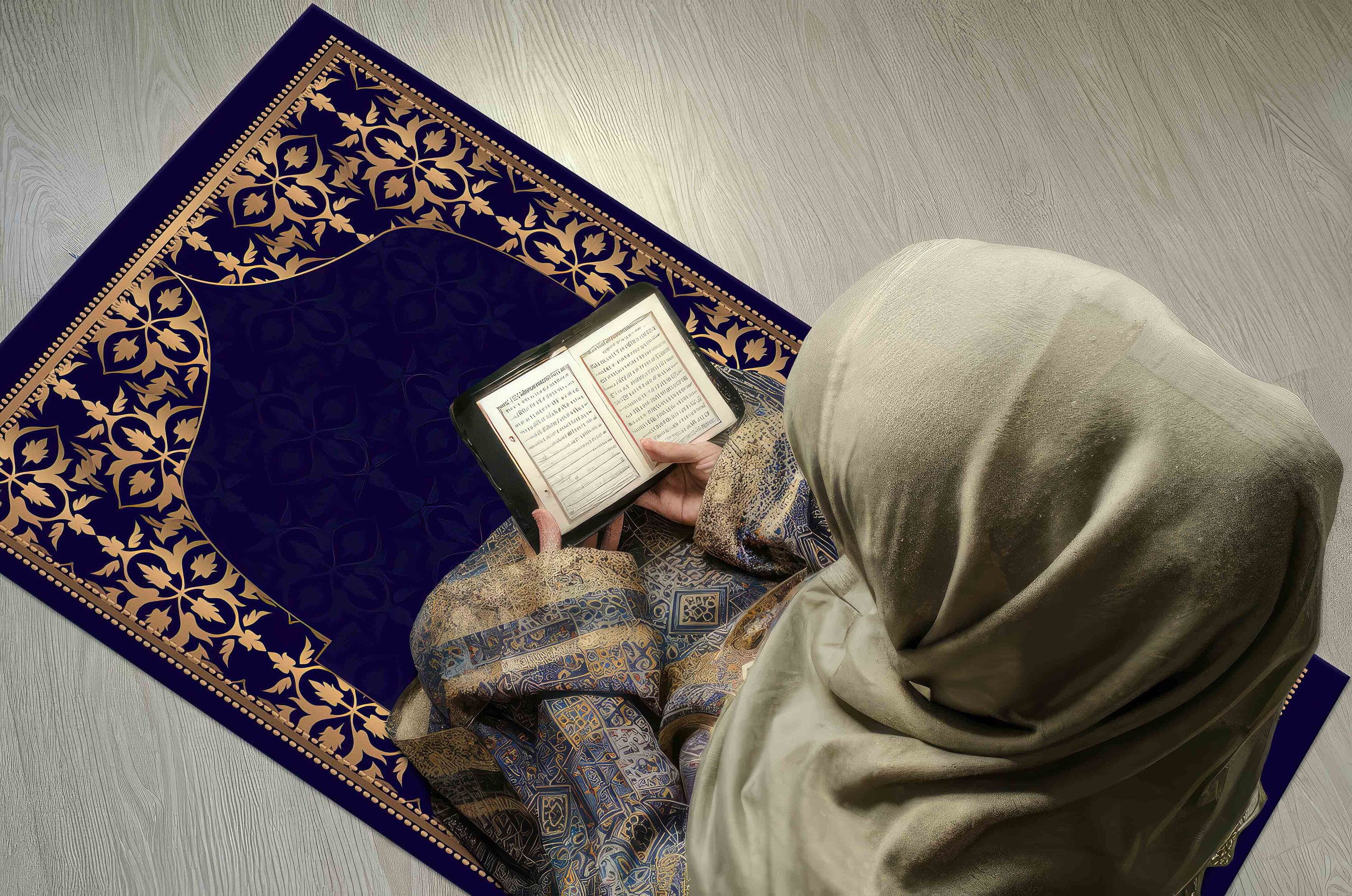 Navy Blue Prayer Rug, Gold Prayer Rug, Spiritual Rug, Personalized Rug ...