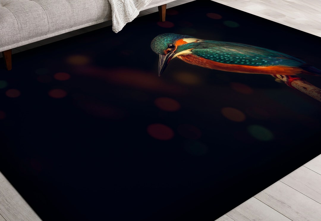 Kingfisher Rug, Bird Rugs, Animal Rugs, Soft Rug, Large Rug, Accent Rug ...