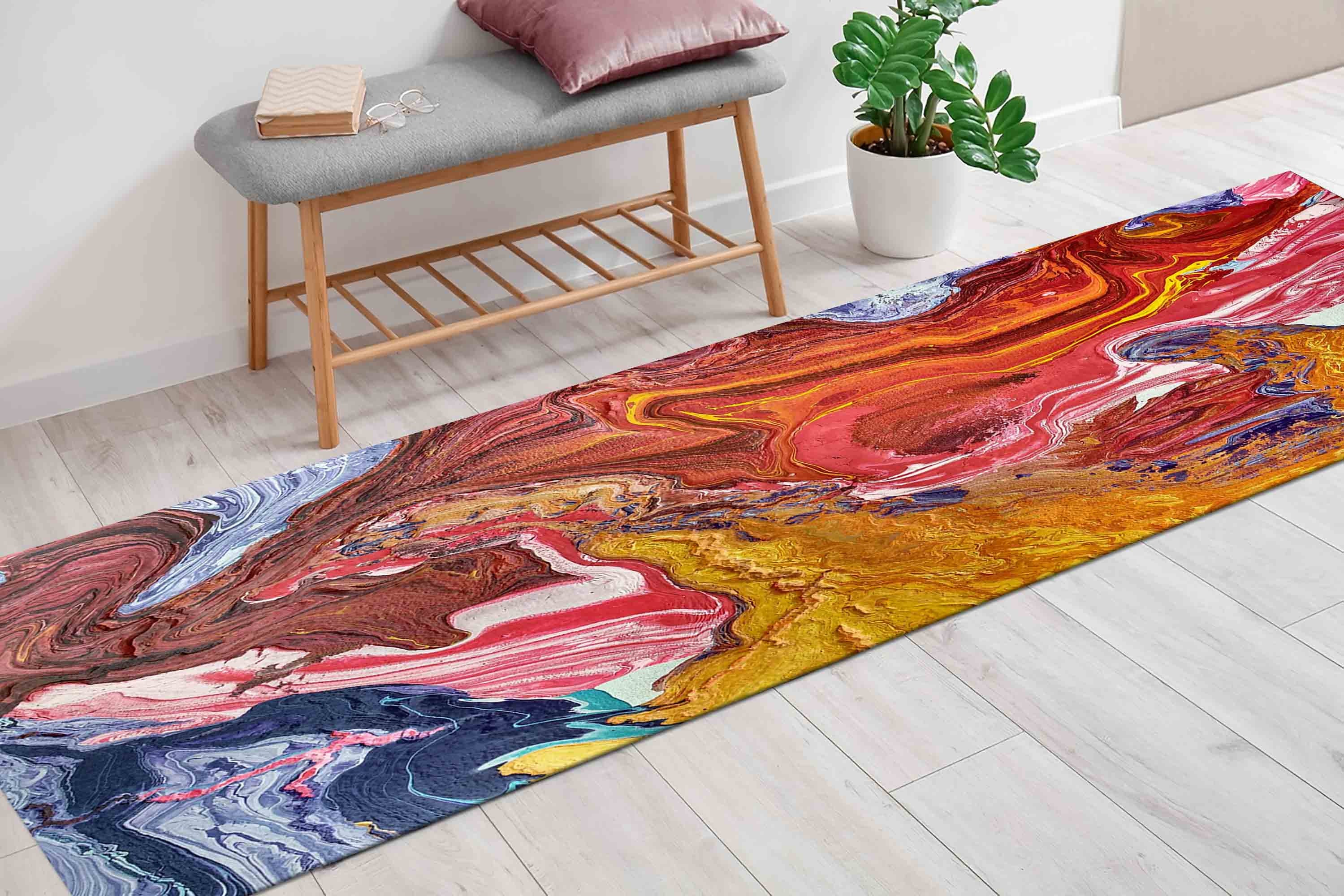 Colorful Abstract Rugs Colorful Modern Rugs Vived Rug - Etsy