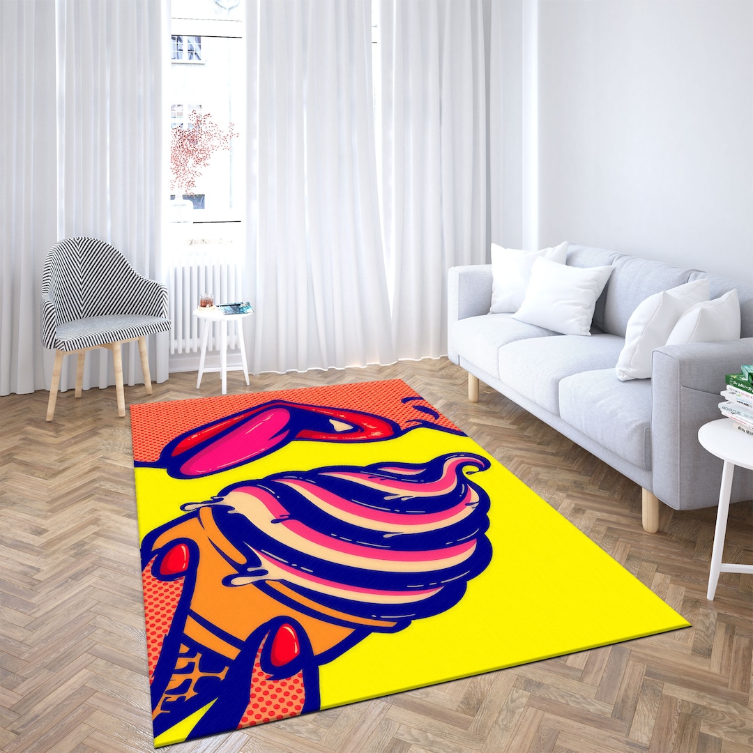 Woman Licking Ice Cream Pop Art Rugs, Woman Licking Ice Cream Rugs, Pop ...