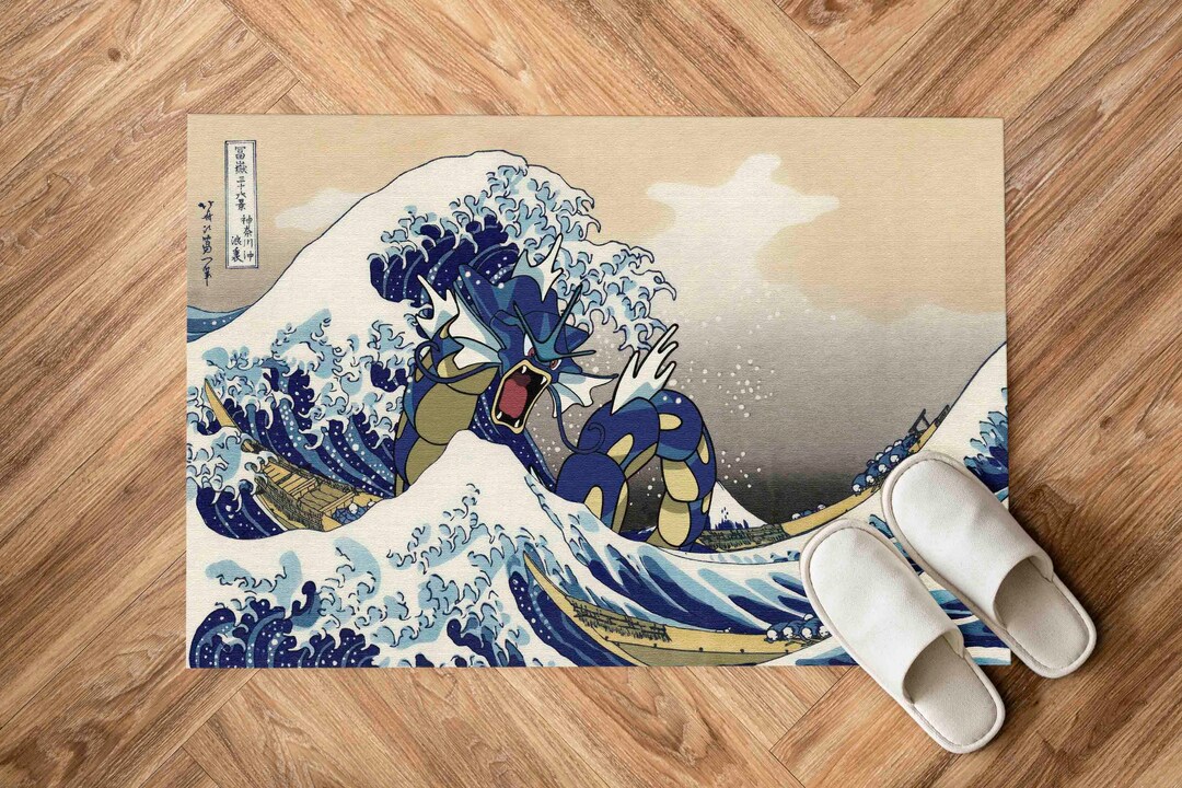 The Great Wave Rug, Wave off Kanagawa Rug, Japanese Rugs, Reproduction ...