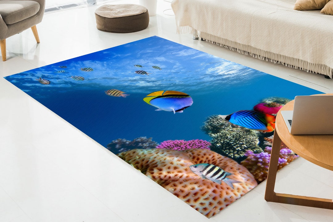 Underwater Fish View Rugs, Blue Rug, Underwater Rug, Animal Rugs ...