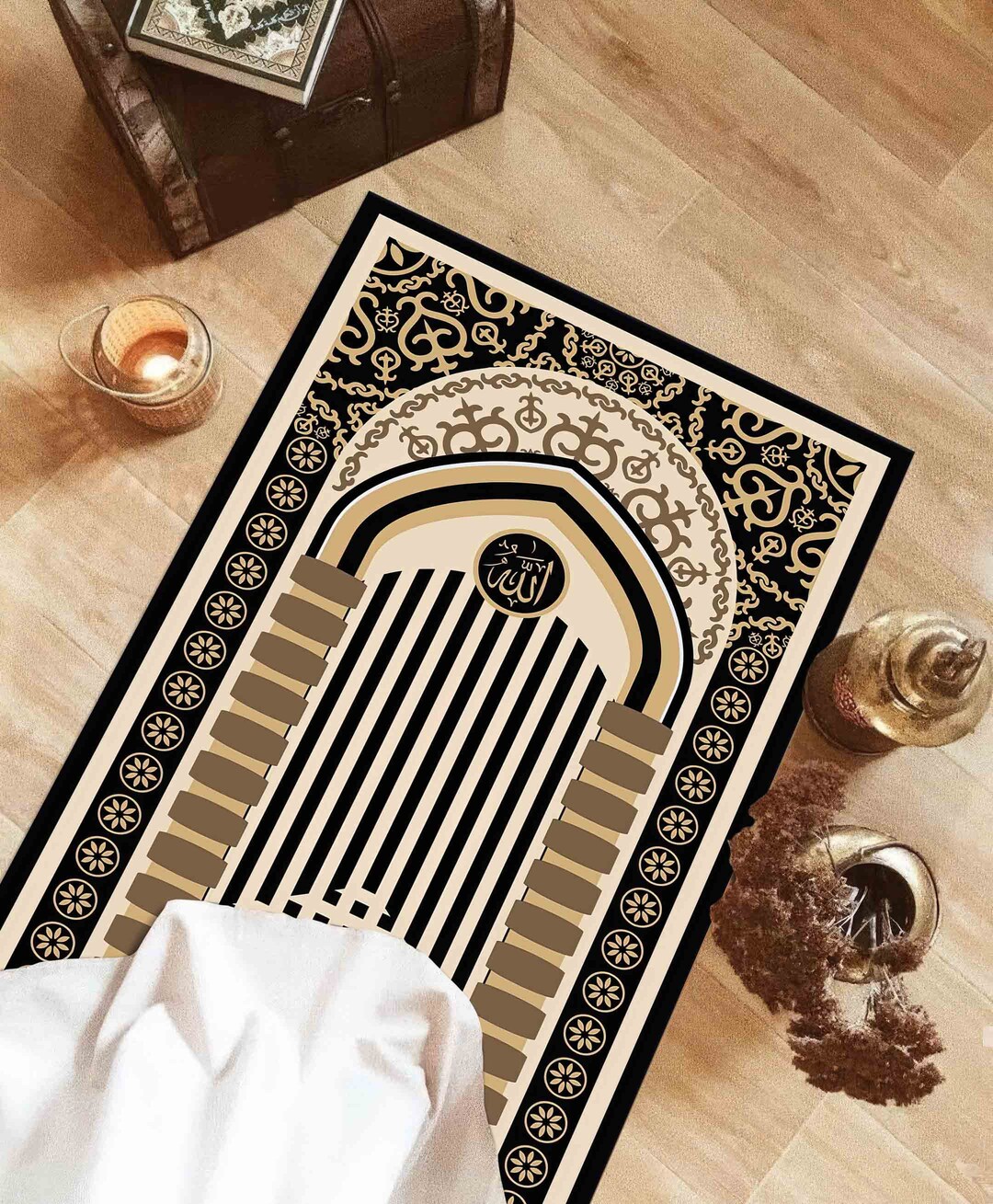 Brown Prayer Rug, Beige Prayer Rug, Religious Rug, Muslim Rug ...