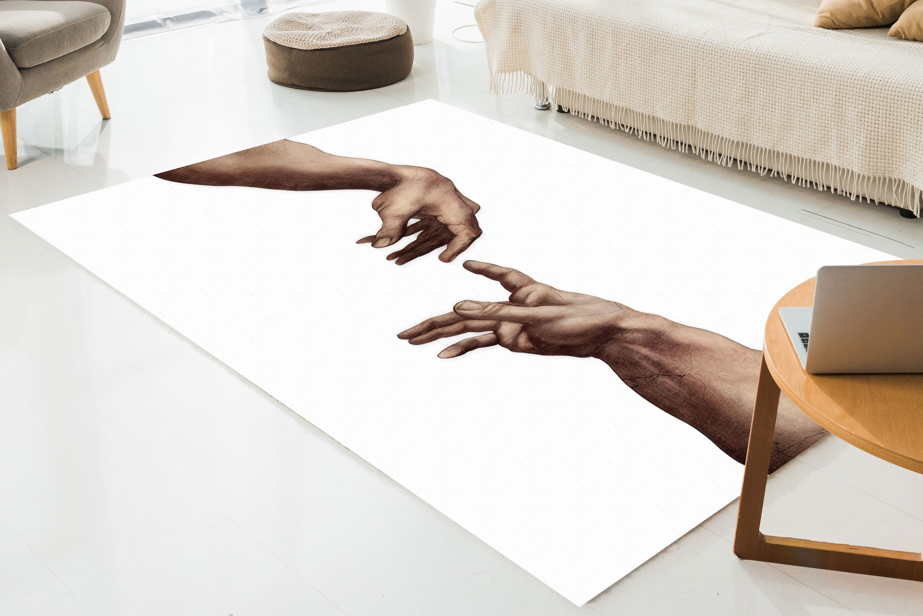 Creation of Adam Rugs, Michelangelo Art Rug, Sistine Chapel Rug ...