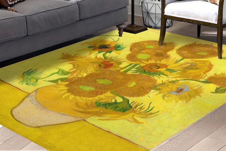 Sunflowers Rug, Vincent Van Gogh Rugs, Van Gogh Rug, Reproduction Rug ...