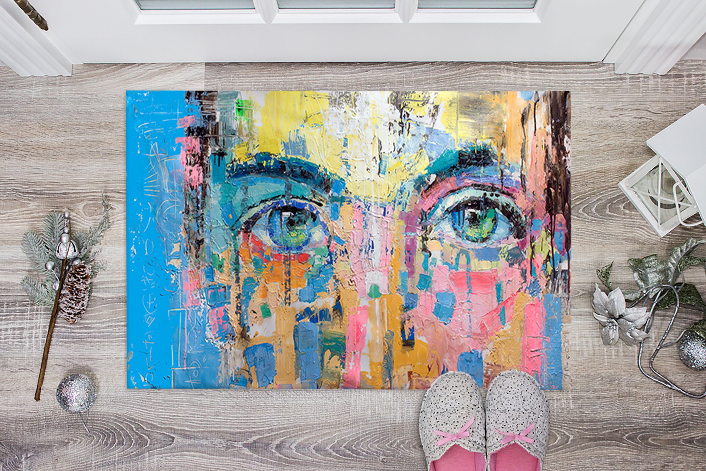 Colorful Man Face Rugs Man Rugs Colorful Abstract Rugs - Etsy