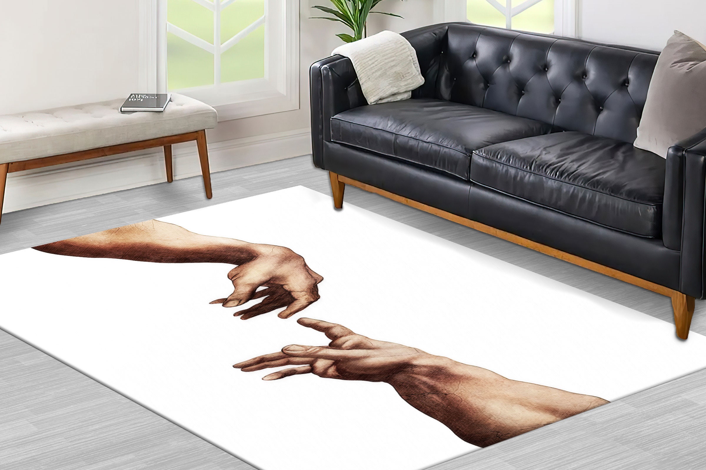 Creation of Adam Rugs, Michelangelo Art Rug, Sistine Chapel Rug ...