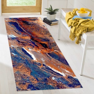 Abstract Marble, Navy Blue Rug, Brown Rugs, Modern Rugs, Marbling ...