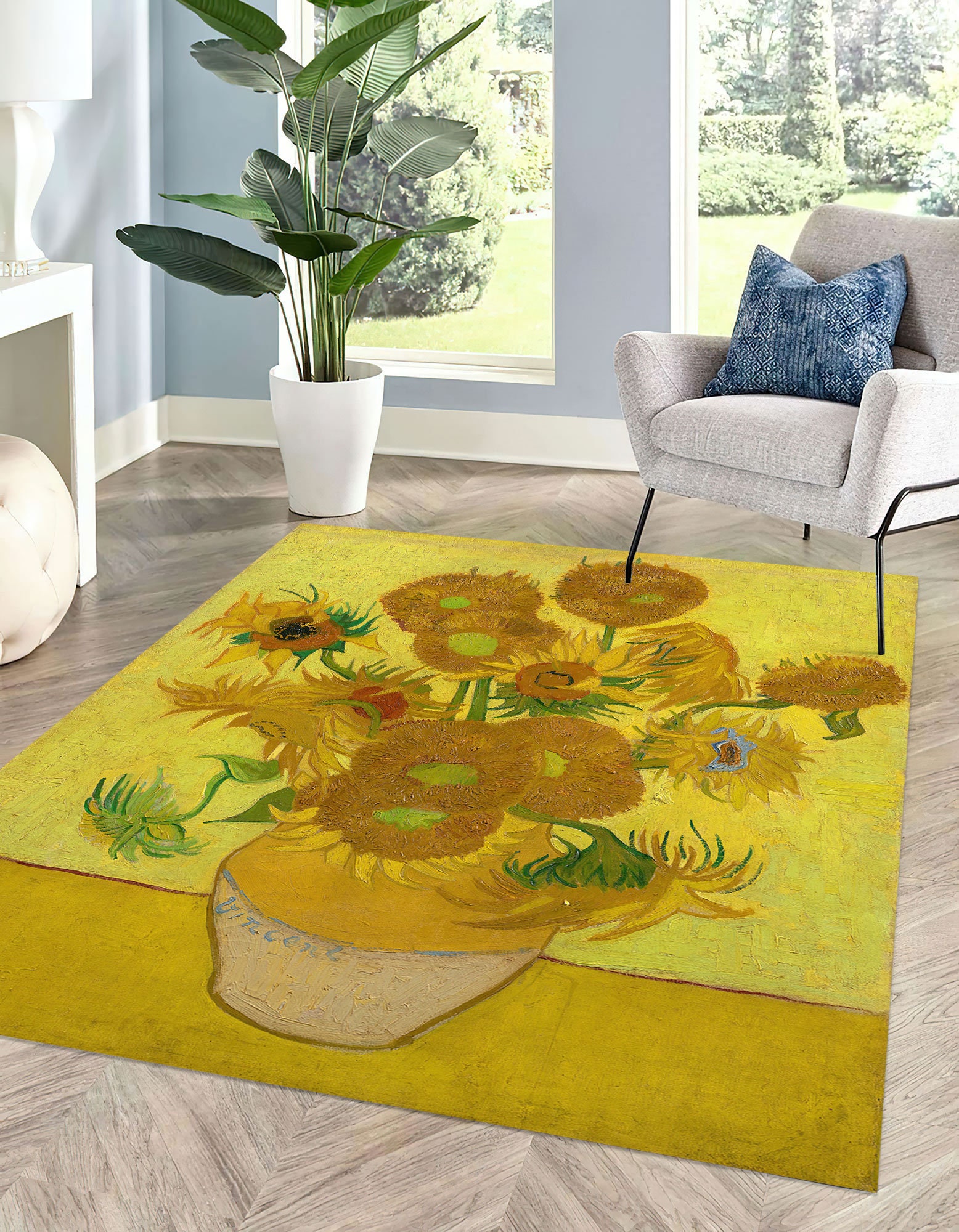Sunflowers Rug, Vincent Van Gogh Rugs, Van Gogh Rug, Reproduction Rug ...