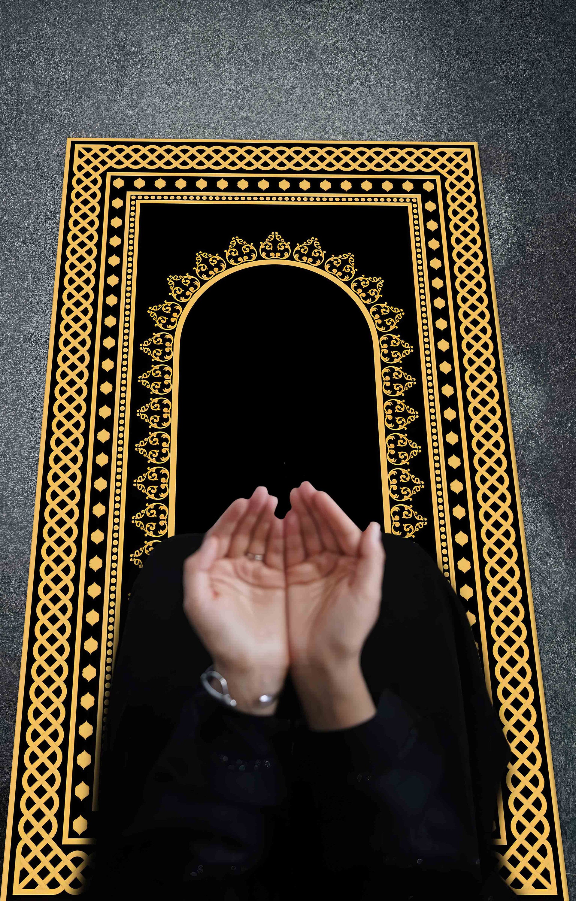 Gold Prayer Rug, Black Prayer Rug, Prayer Rug, Islamic Rug, Gift Rug ...