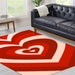 Red Heart Rugs, Bedroom Rugs, Red Rugs, Modern Rug, Salon Decor Rug ...