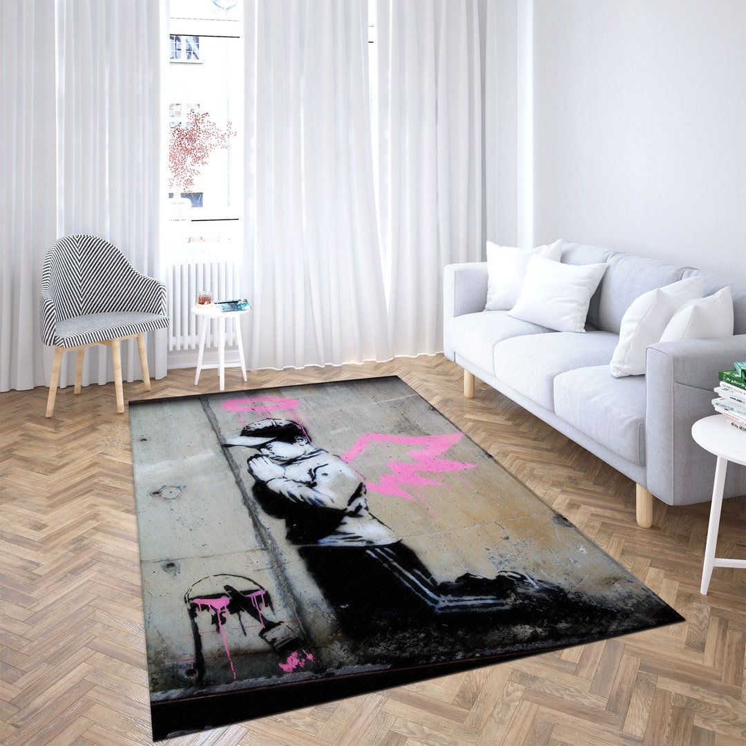 Banksy Angel Boy Rug, Banksy Graffiti Rugs, Child Angel Rug, Graffiti ...