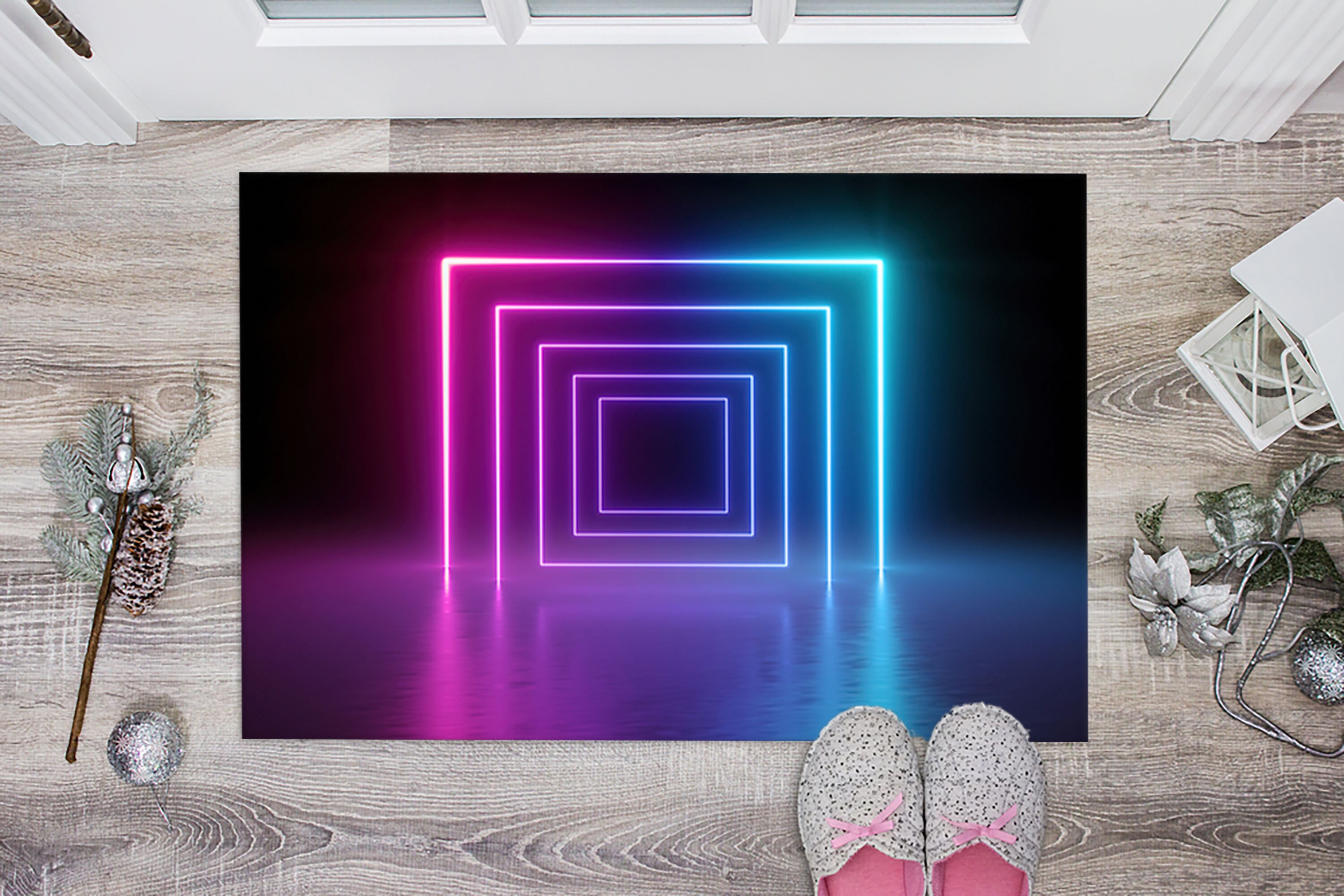 Neons Rugs, Another Dimension Rug, Tunnel Neon Lights Rugs, Modern Rug ...