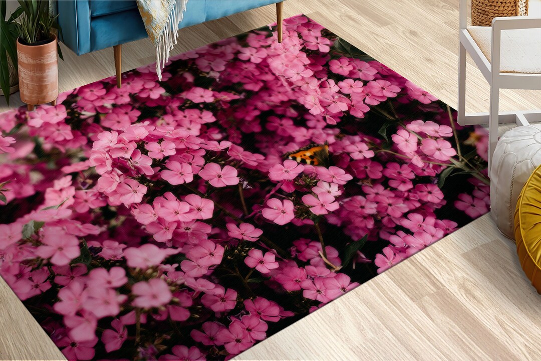 Pink Flower Garden Rug, Pink Rugs, Pink Flowers Rugs, Flower Rug ...