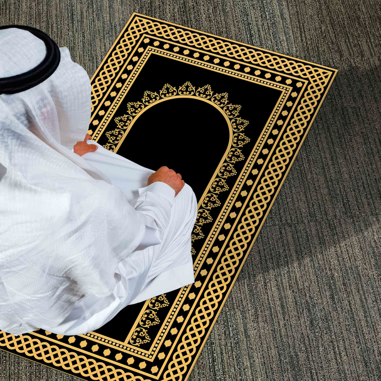 Gold Prayer Rug, Black Prayer Rug, Prayer Rug, Islamic Rug, Gift Rug ...