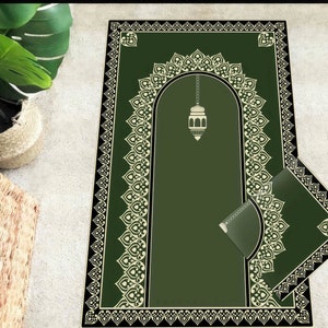 Green Prayer Rug, Worship Rug, Prayer Rug, Modern Rug, Elegant Design ...