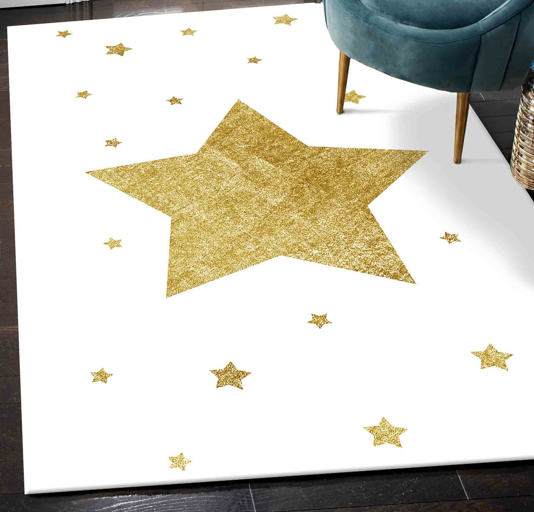 Starry Rug, Star Rug, White Rug, Modern Rugs, Runner Rug, Entry Rug, 3D ...