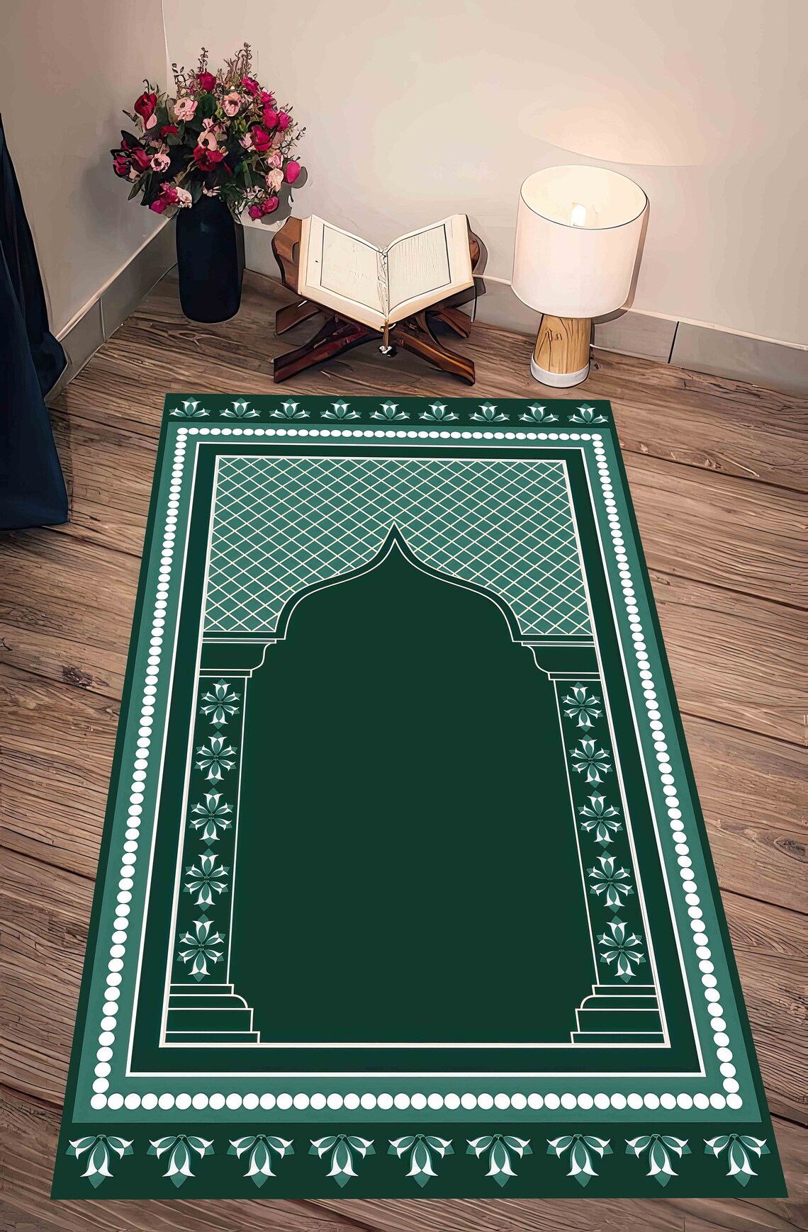 Green Prayer Rug, White Prayer Rug, Prayer Rug, Worship Rug, Modern Rug ...